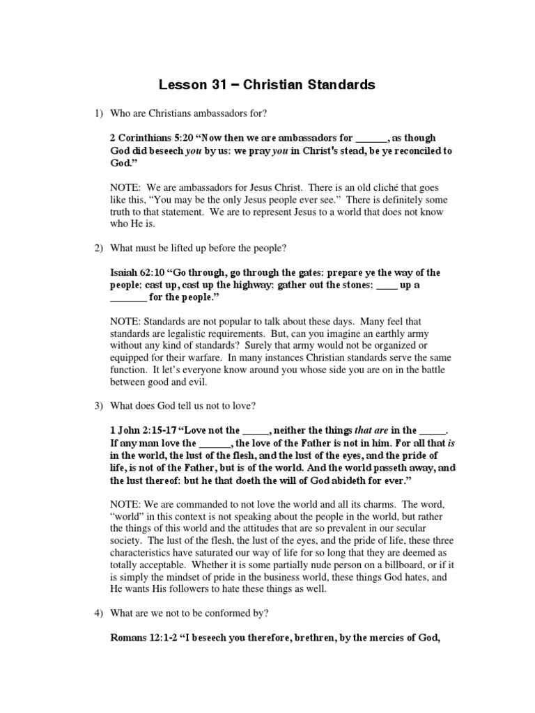 31christian Standards | PDF | Jacob | Jesus