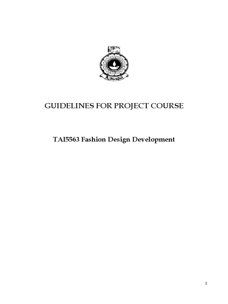 Guidelines for Fashion Design Project | PDF | Fashion | Design