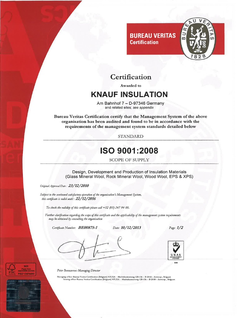 !ISO 9001 - Knauf Insulation | PDF
