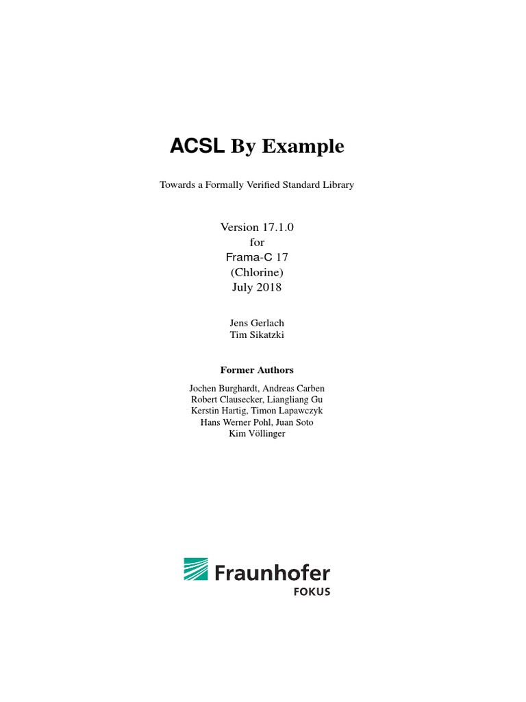 ACSL by Example | PDF | C (Programming Language) | Data Type