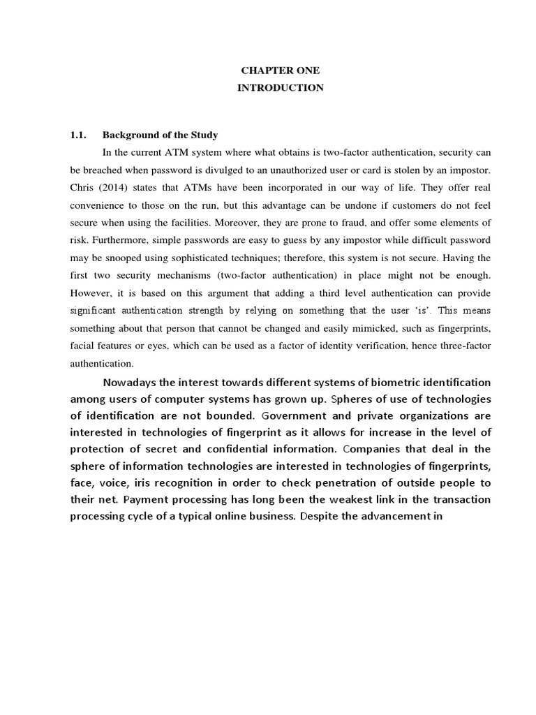 Design and Implementation of 3-Factor Authentication System For ATM Security by Okwobena ...