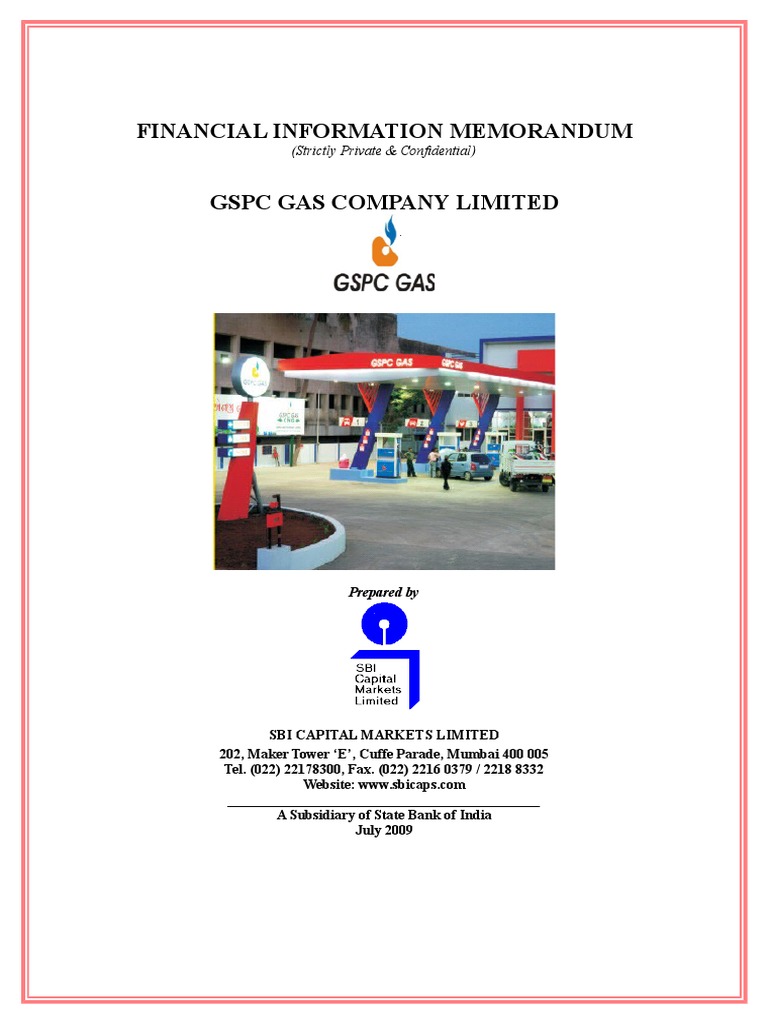 Financial Information Memorandum GSPC Gas Company Limited: (Strictly ...