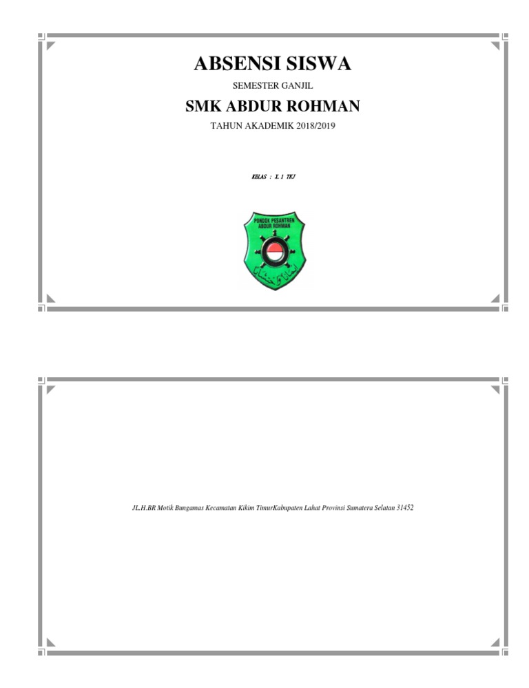 Cover Absen Siswa | PDF