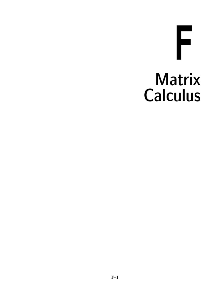 Matrix Calculus PDF | PDF | Derivative | Matrix (Mathematics)