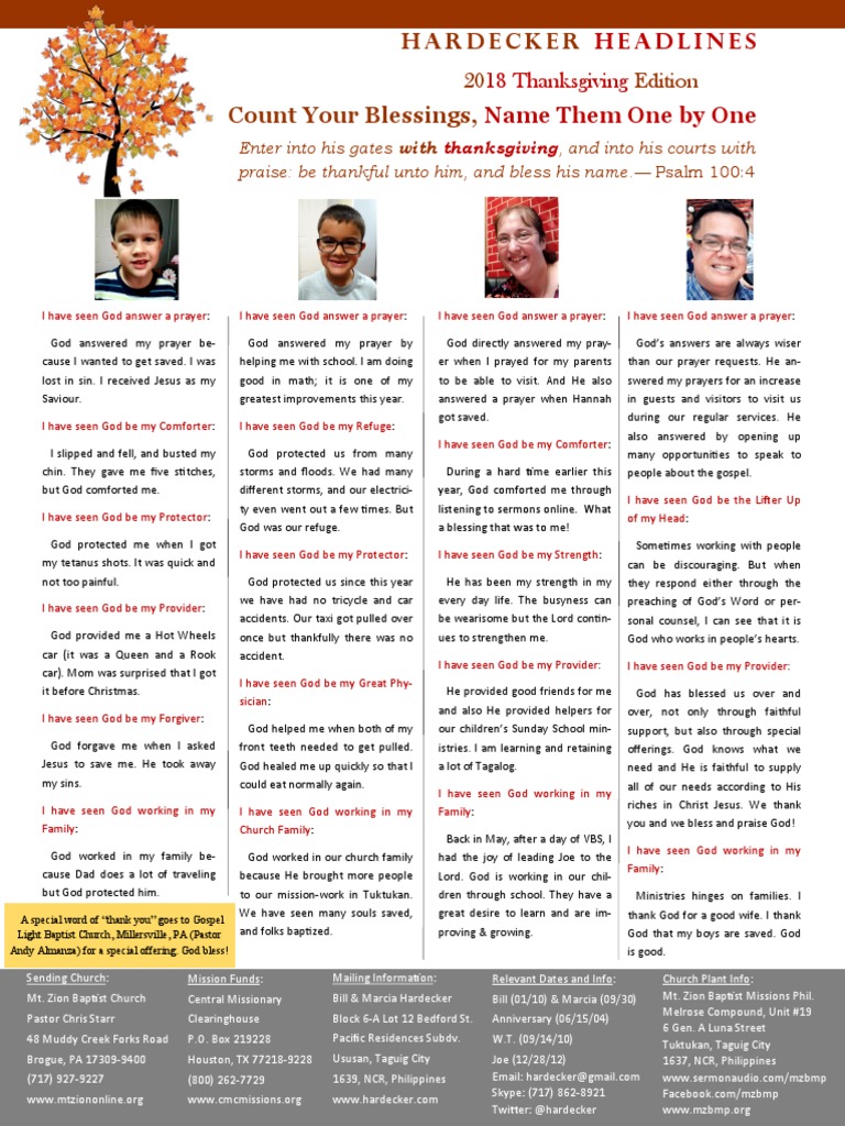 Hardecker Count Your Blessings,: 20 Edition | PDF | Prayer | Jesus