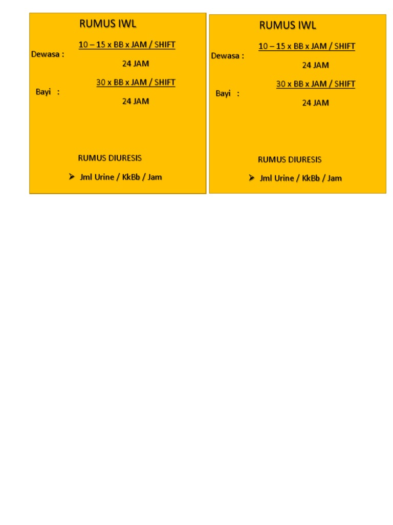 Rumus Iwl | PDF