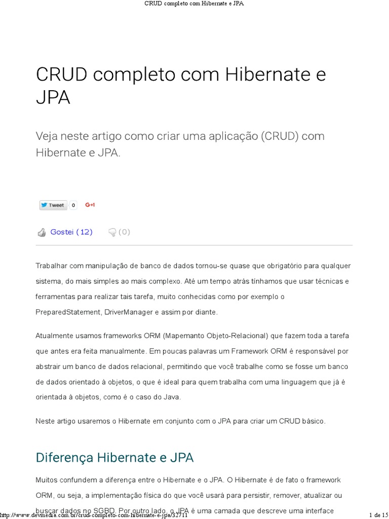 CRUD Completo Com Hibernate e JPA | PDF | Framework de software | SQL
