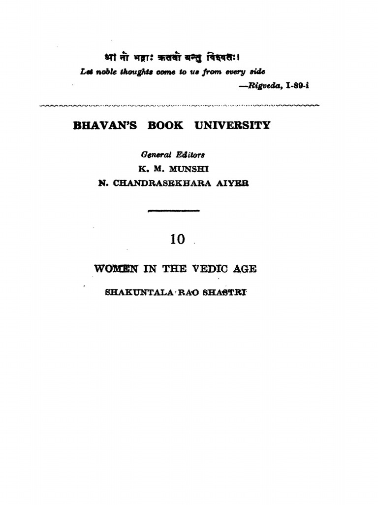 Shakuntala Rao. Shastri-WOMEN in The VEDIC AGE.-bharatiya Vidya Bhavan ...