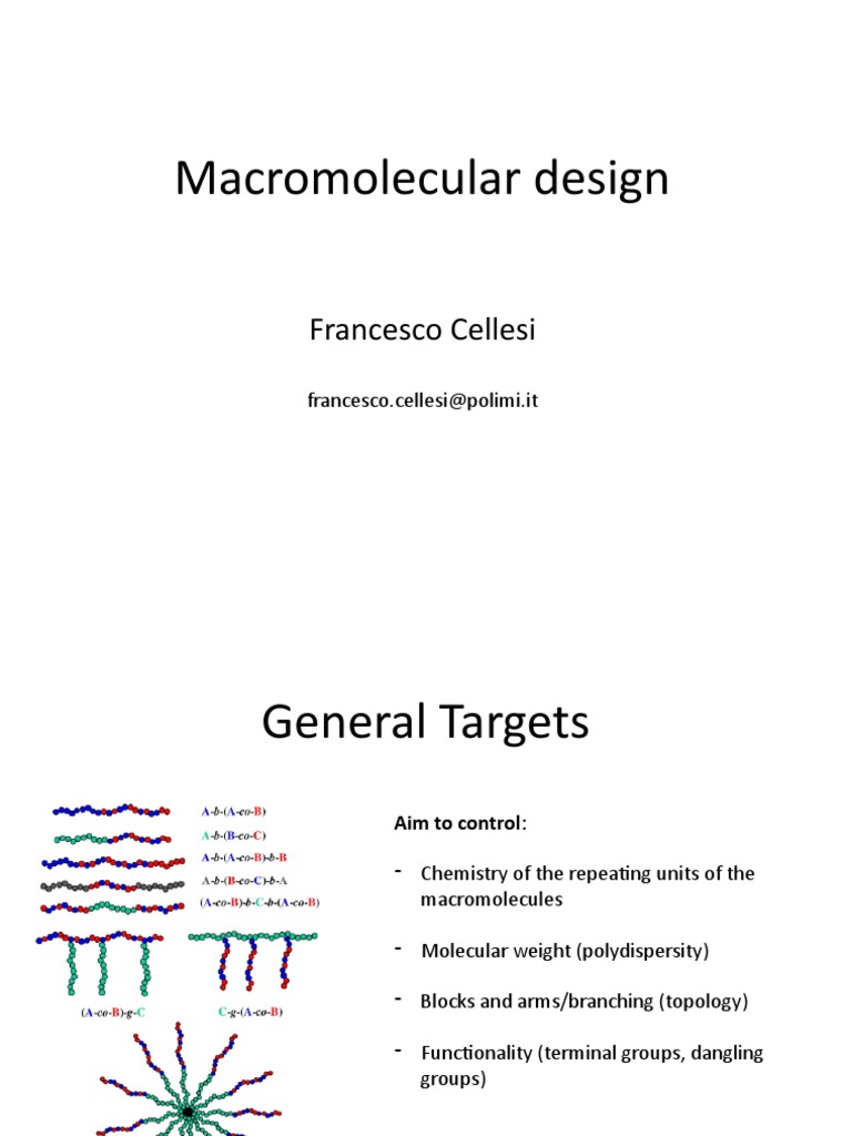 Lecture8 Macromol Design | PDF | Polymerization | Chemical Reactions