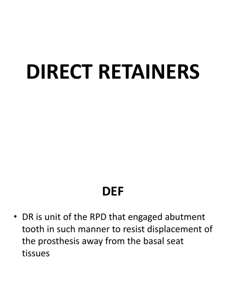 5 Direct Retainers | PDF | Dentures | Mouth