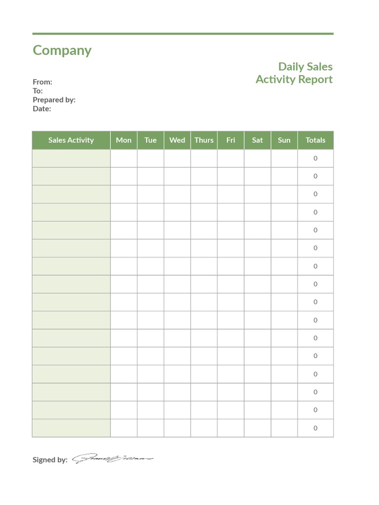 Company: Daily Sales Activity Report | PDF