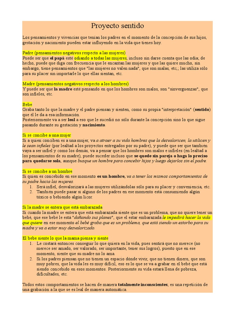 Proyecto Sentido. Marc Frechet | PDF