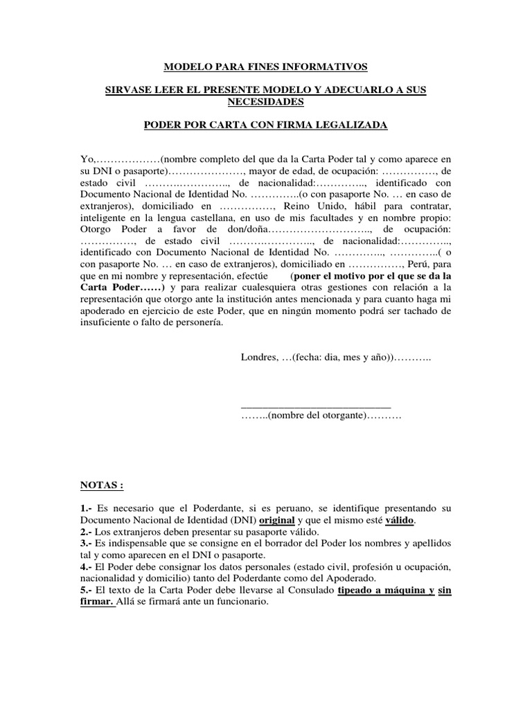 Carta Poder Simple - Modelo | PDF