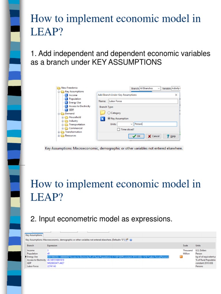 How To Implement Economic Model in LEAP | PDF | Econometrics | Economic ...