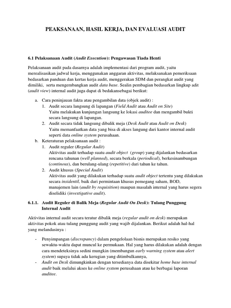 Audit Internal Bab 6 | PDF