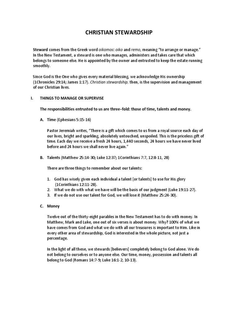 Christian Stewardship | PDF | Tithe | Book Of Malachi