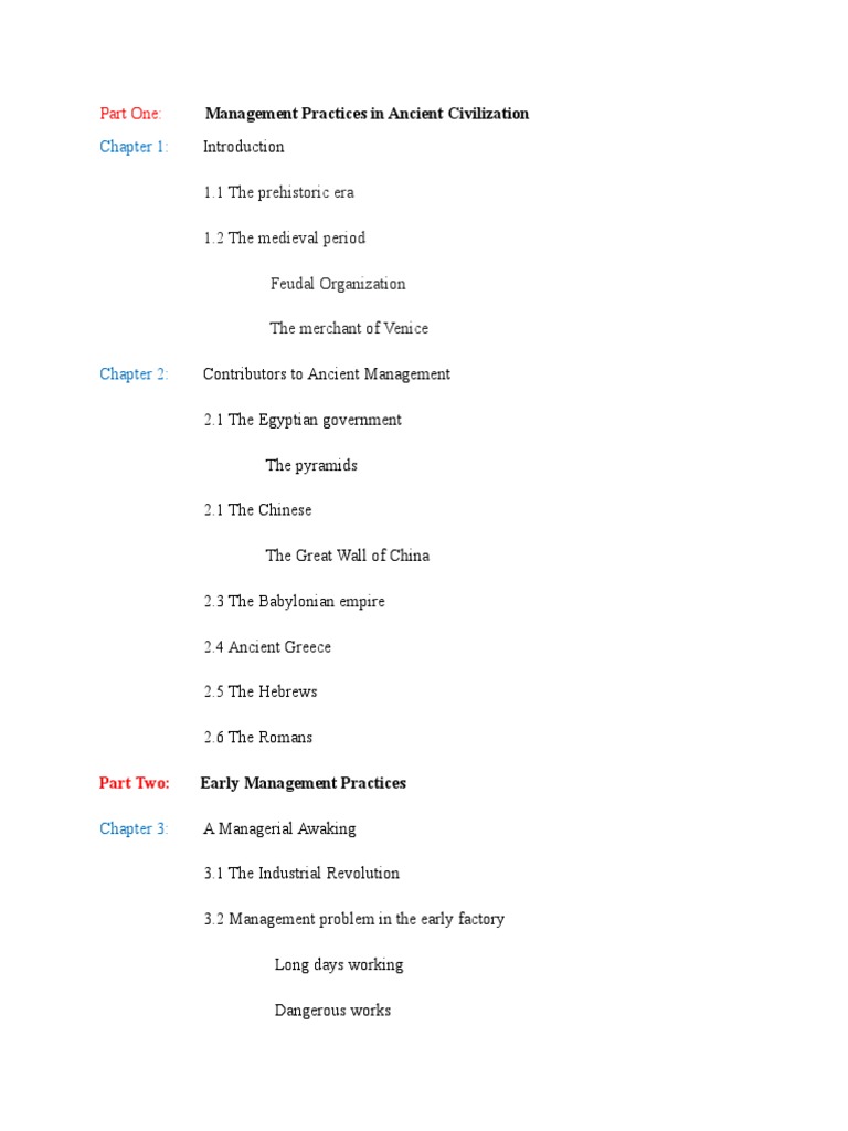 Ancient & Early Management Practices | PDF