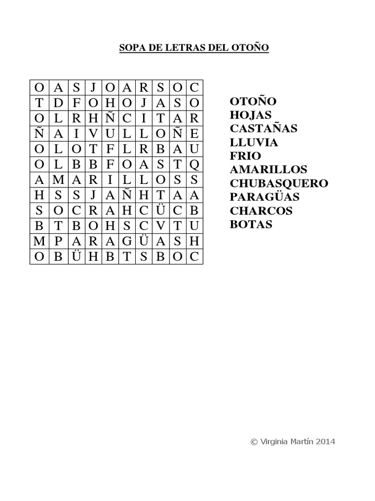 Sopa de Letras Otoño PDF | PDF