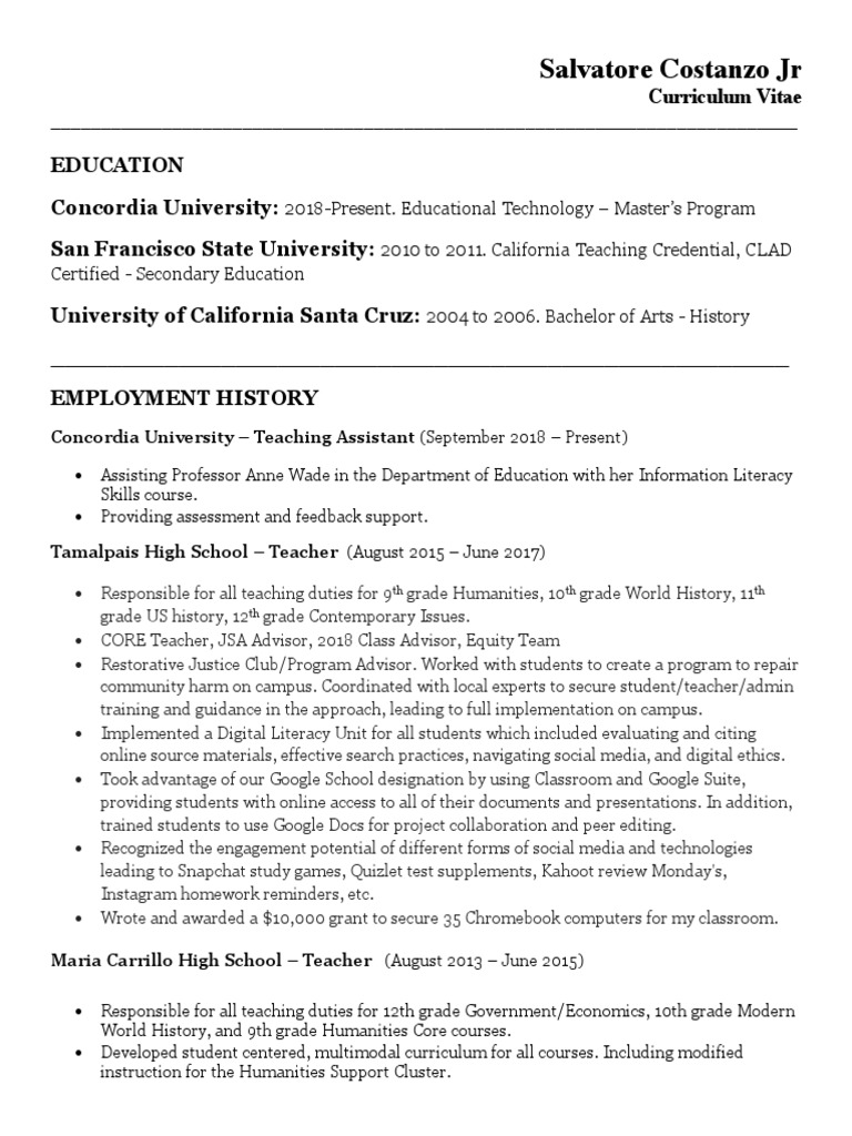 Curriculum Vitae Edtech | PDF | Curriculum | Educational Technology
