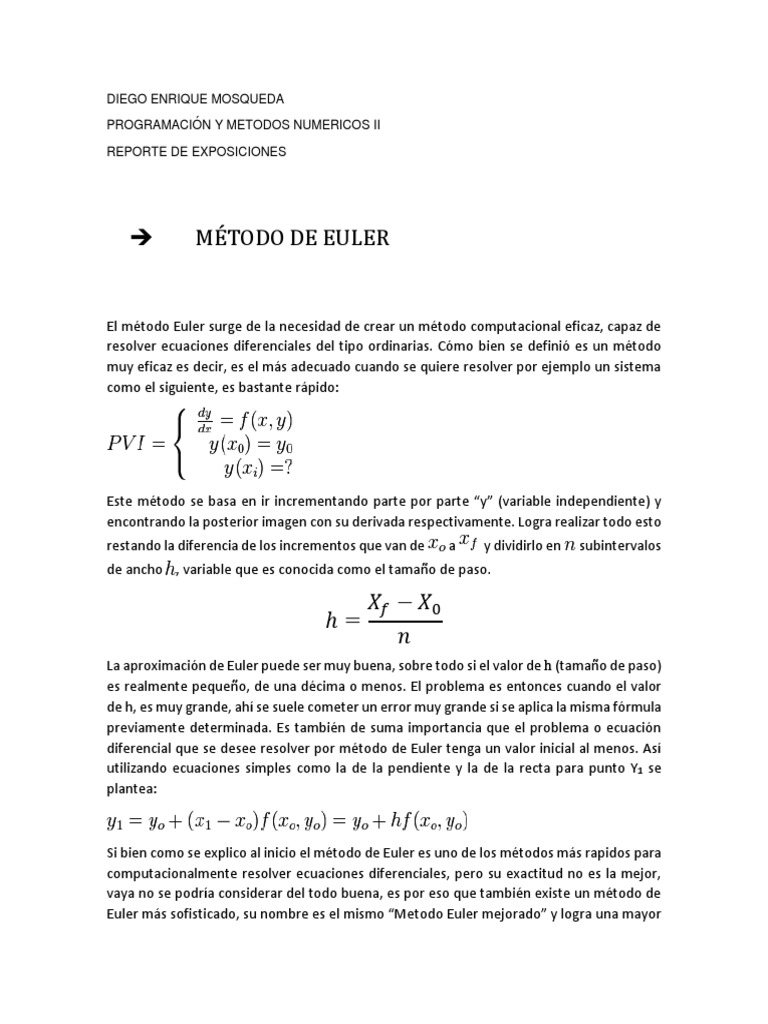 Método de Euler | PDF | Leonhard Euler | Enseñanza de matemática