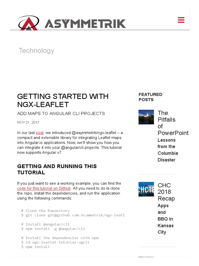 Getting Started With Ngx-Leaflet - Asymmetrik | PDF | Cascading Style Sheets | Software Engineering