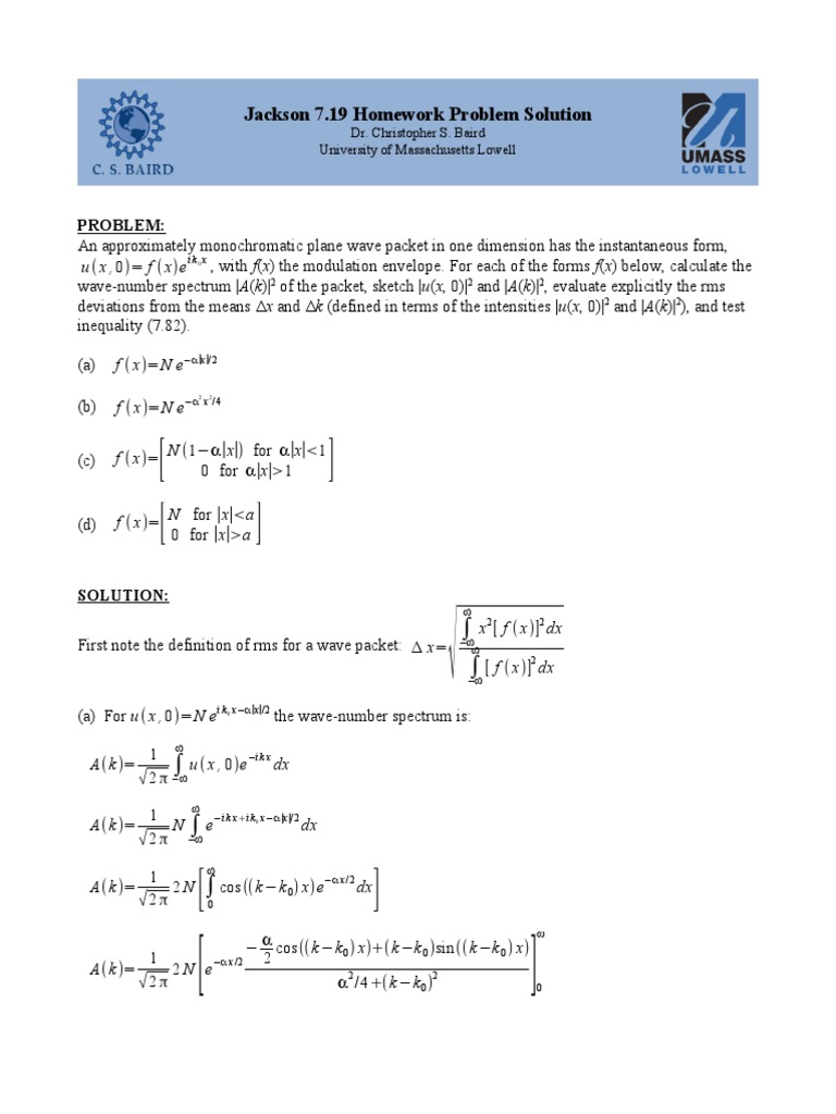 Jackson 7.19 Homework Problem Solution | PDF | Wavenumber | Waves