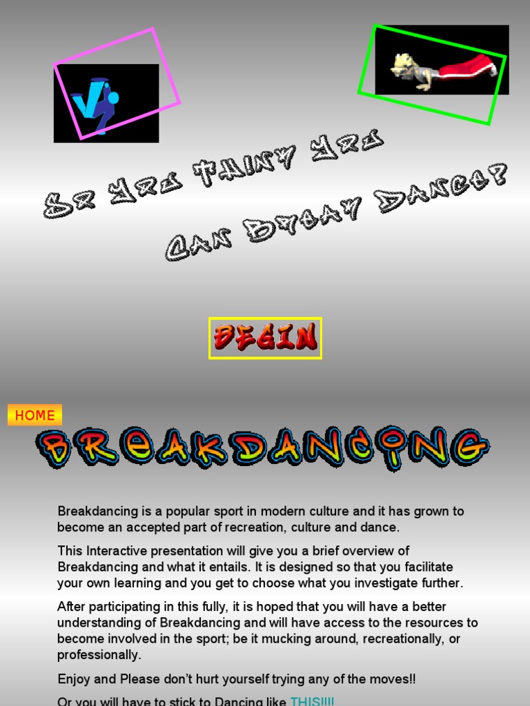 Breakdancing 101 | PDF | Anatomical Terms Of Motion | Leisure