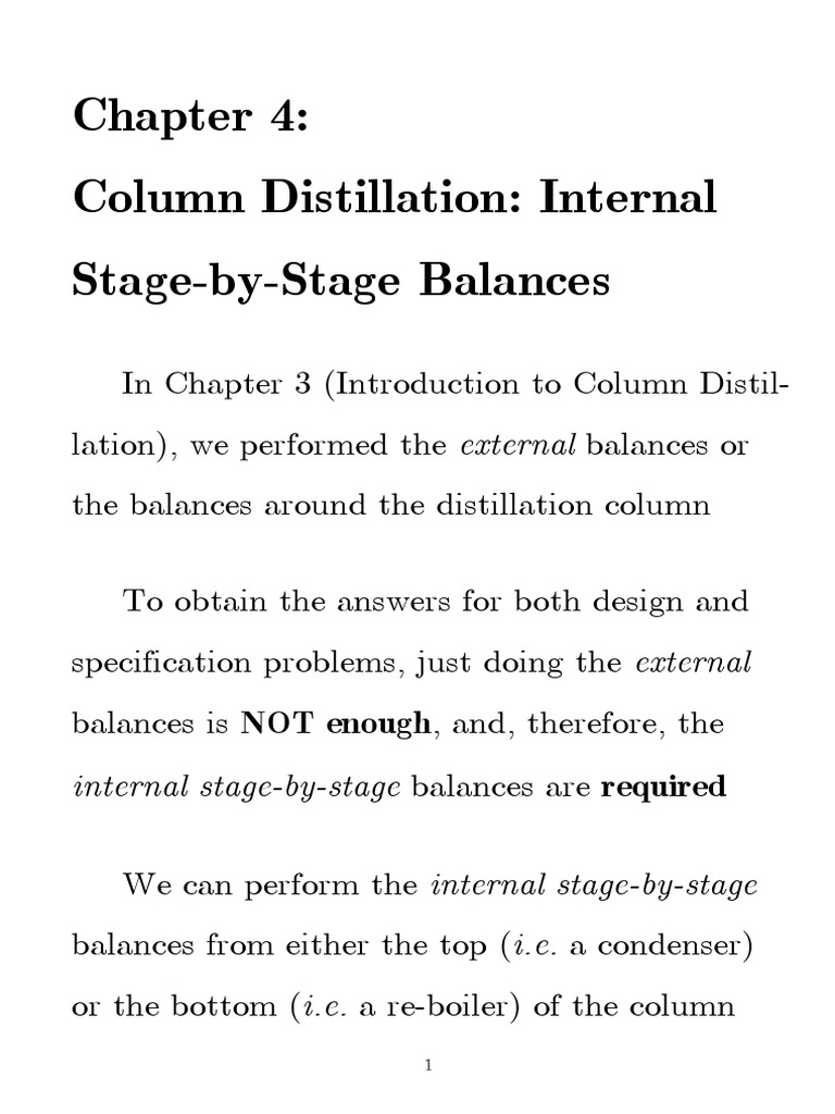 04 Column Distillation - Internal Balances | PDF | Distillation ...