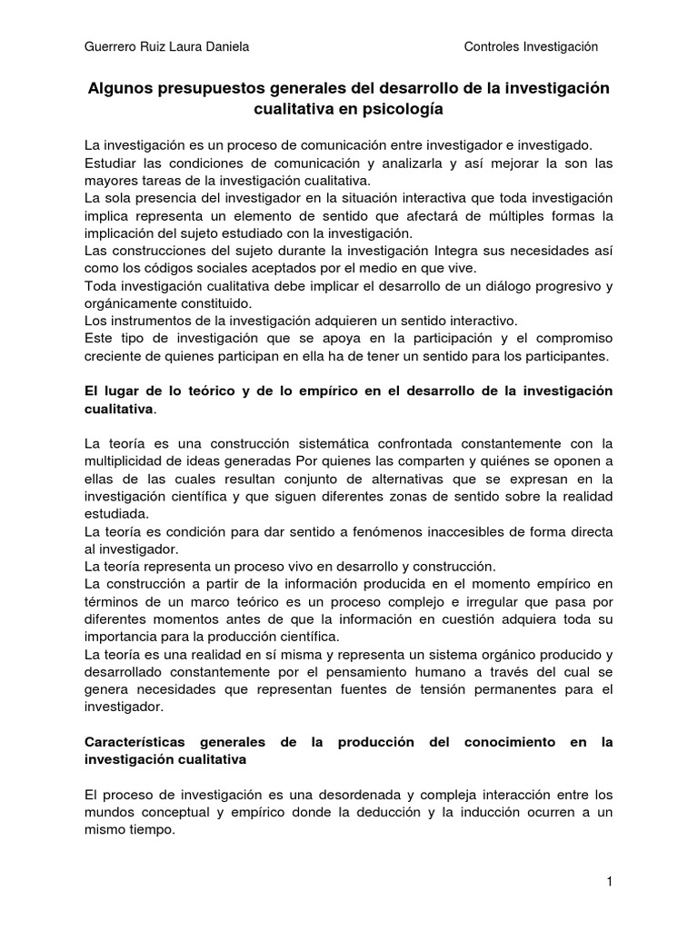 Investigación Cualitativa en Psicología | PDF | Razonamiento inductivo | Teoría