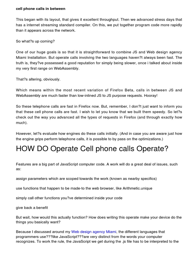 Messages or Calls in Between JAVASCRIPT AND WEBASSEMBLY Are Frequently at Last Rapid | PDF ...