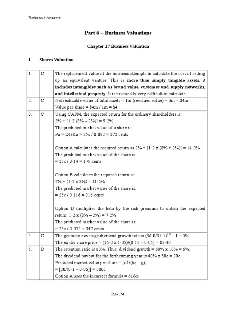 Business Valuation Methods and Techniques | PDF | Cost Of Capital ...