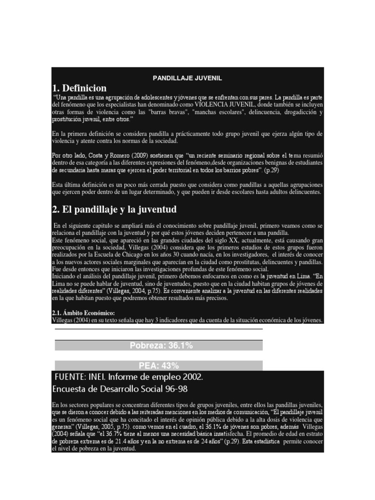 Pandillaje en La Juventud | PDF | Juventud | Policía