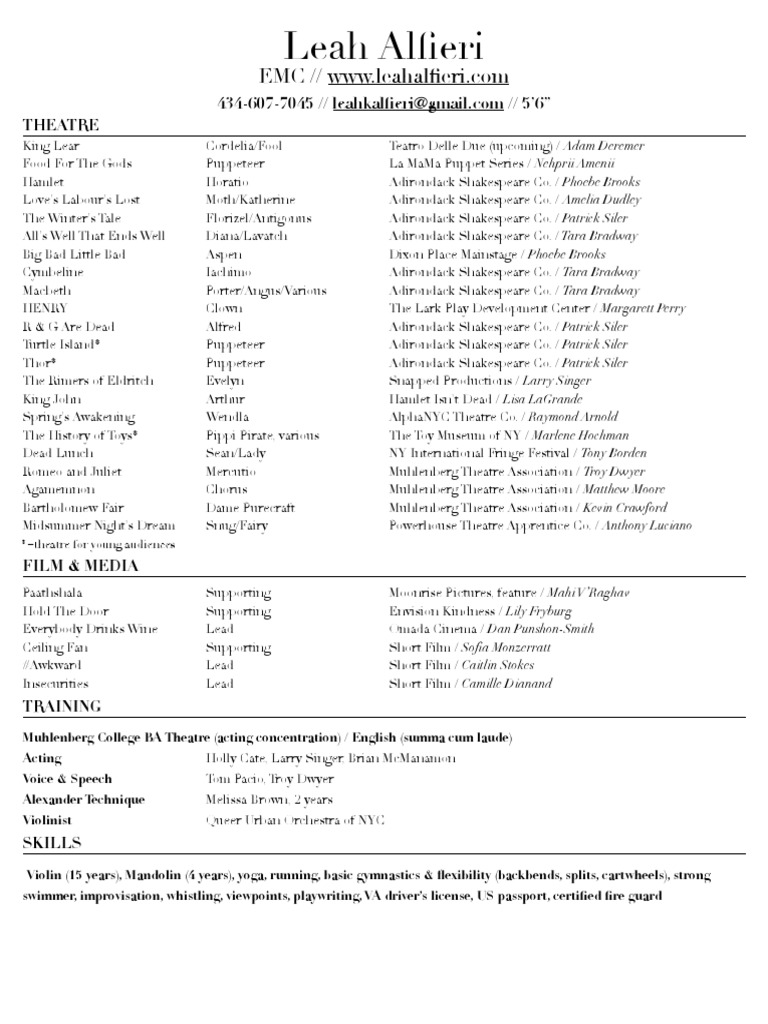 Leah Alfieri Resume 2018 | PDF