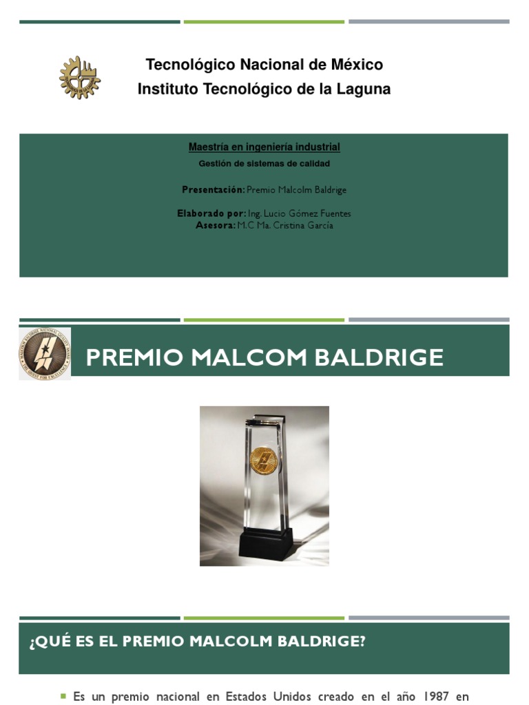 Premio Malcolm Baldrige: Modelo de Calidad | PDF | Gestión de recursos ...