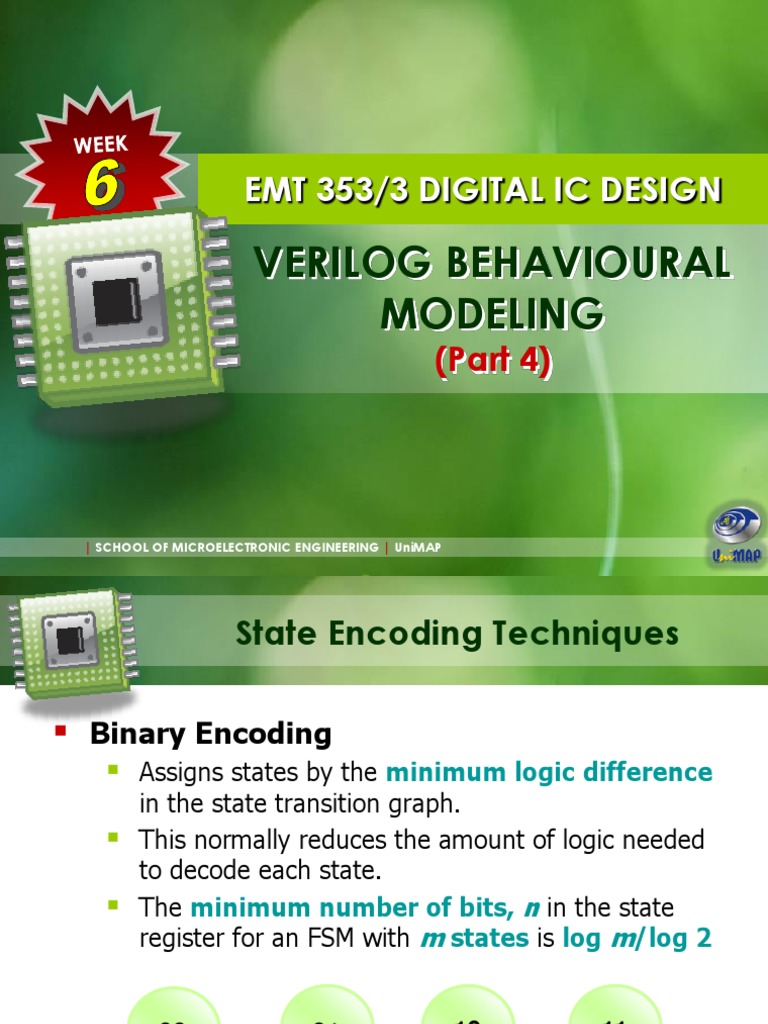 Week #6 - Verilog Behavioural Modeling (Part 4) FSM | PDF | Bit | Code