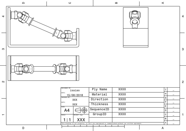 Preliminary Technical Drawing for a Multi-Ply Composite Material | PDF