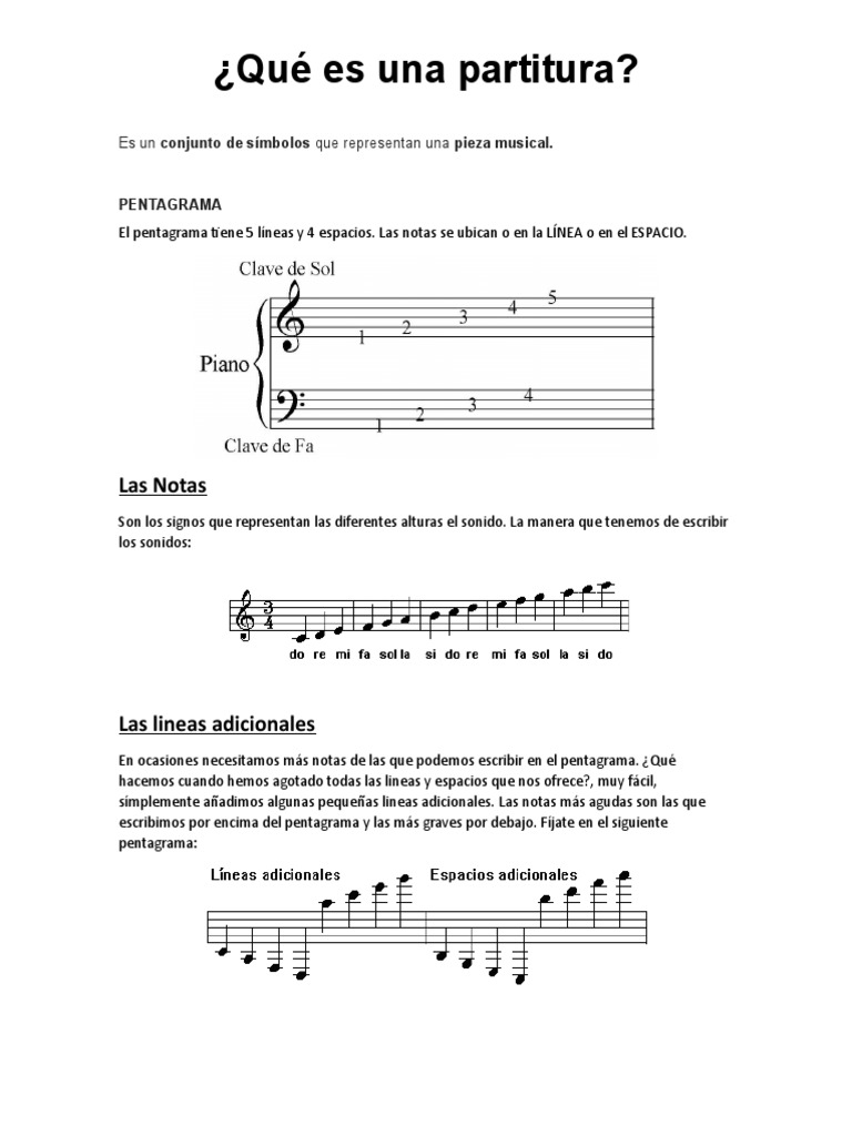 Aprender A Leer Partituras | PDF | Clave | Notación