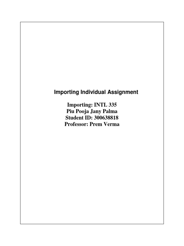 Final Importing Assignment | PDF | Customs | Banks