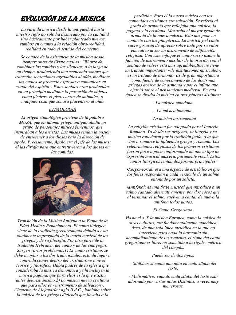 Evolución de la Música a lo Largo del Tiempo | PDF | Entretenimiento ...