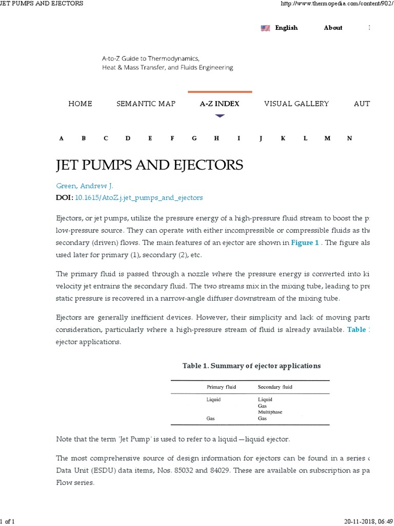 Jet Pumps and Ejectors Overview | PDF