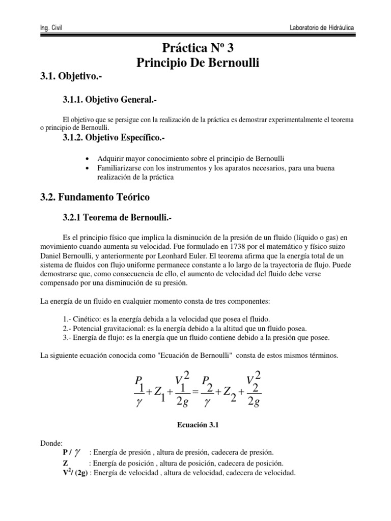 INFORME Principio de Bernoulli PDF | PDF | Materiales transparentes ...