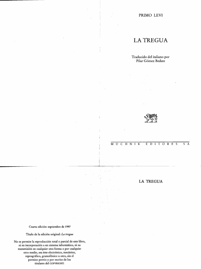 Primo Levi. La Tregua | PDF