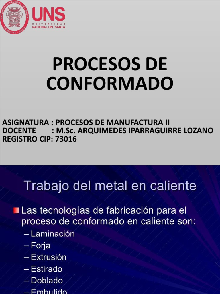 Proceso de Conformado | PDF | Acero | Ciencia de los materiales