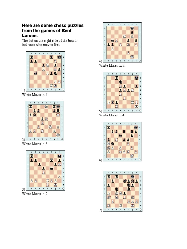 Bent Larsen's Chess Puzzles | PDF | Chess Titles | Traditional Board Games