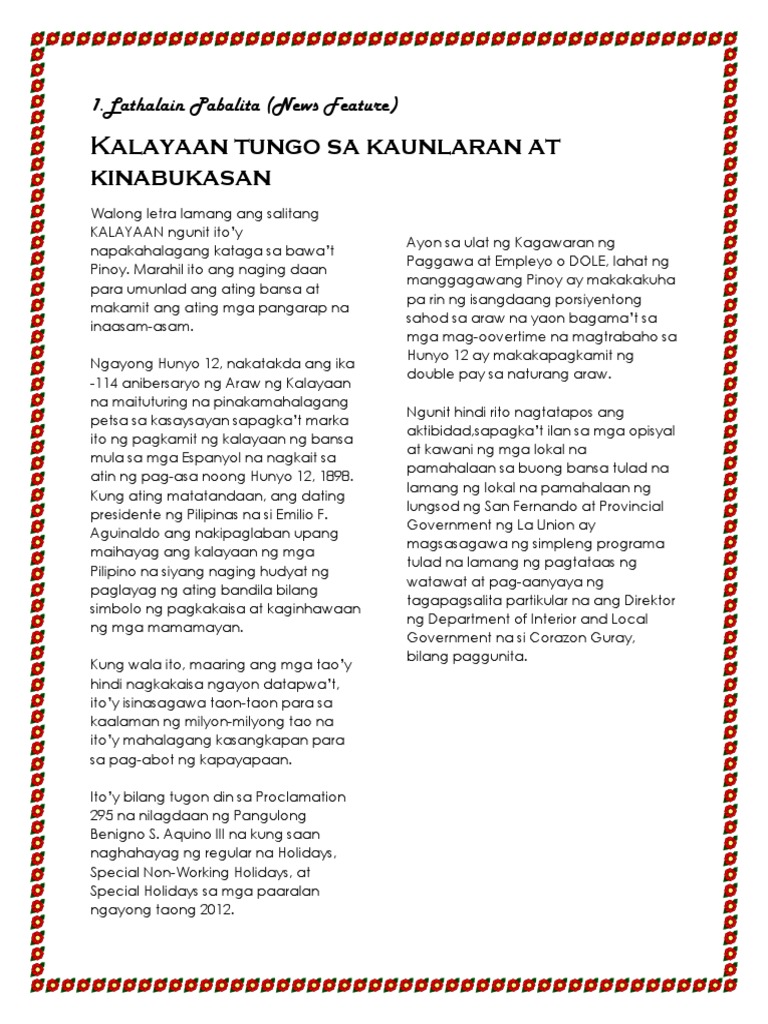 Lathalain Balita | PDF