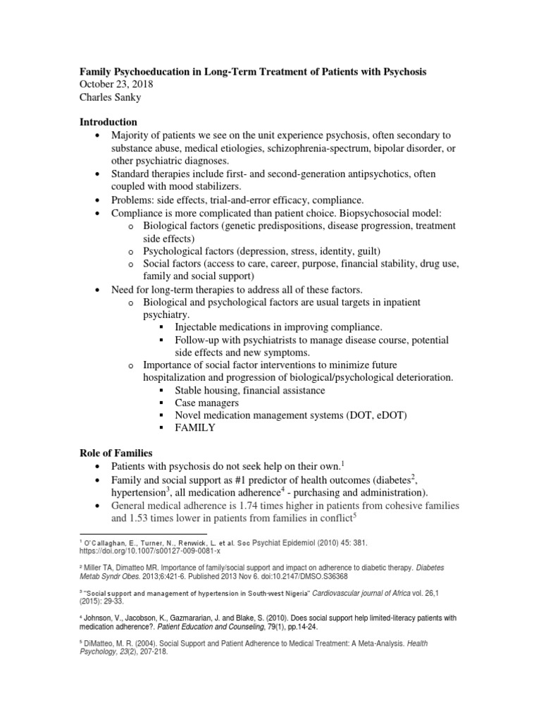 Family Psychoeducation Psychosis | Download Free PDF | Psychiatry ...
