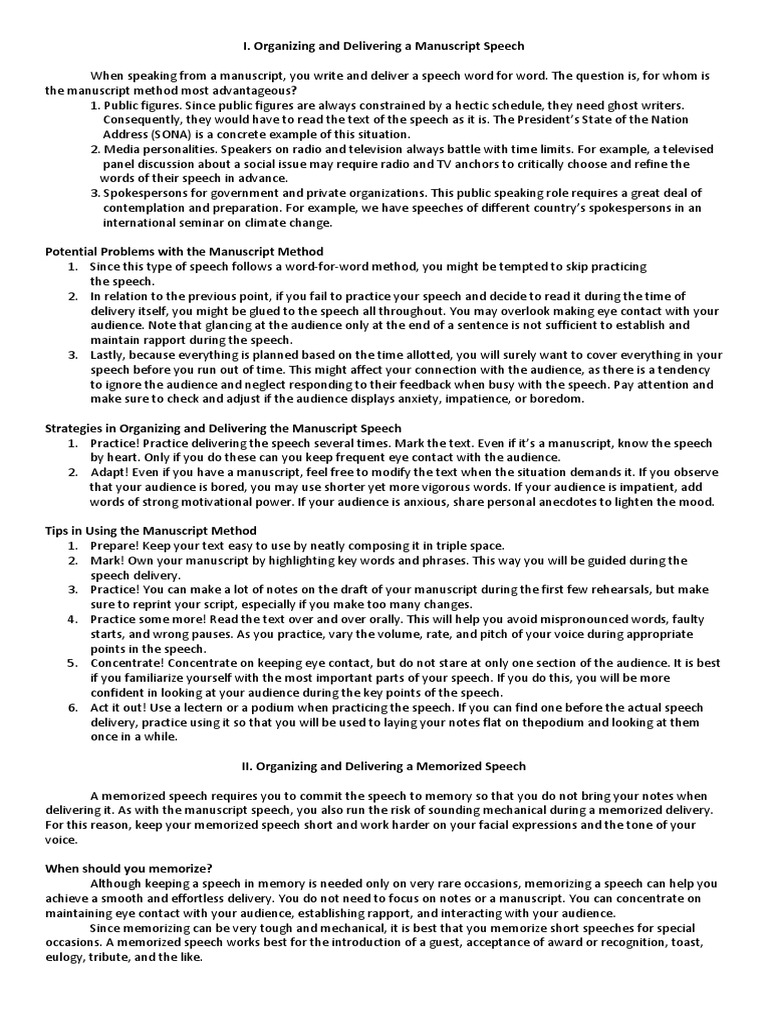 Types of Speech Notes | PDF | Causality | Public Speaking