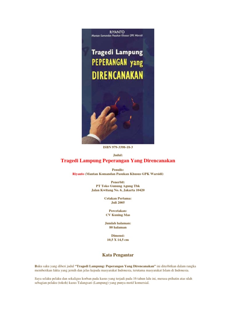 Tragedi Talangsari Lampung 1989 | PDF