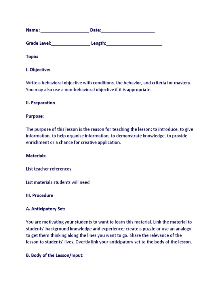 Lesson PLan | PDF | Lesson Plan | Epistemology