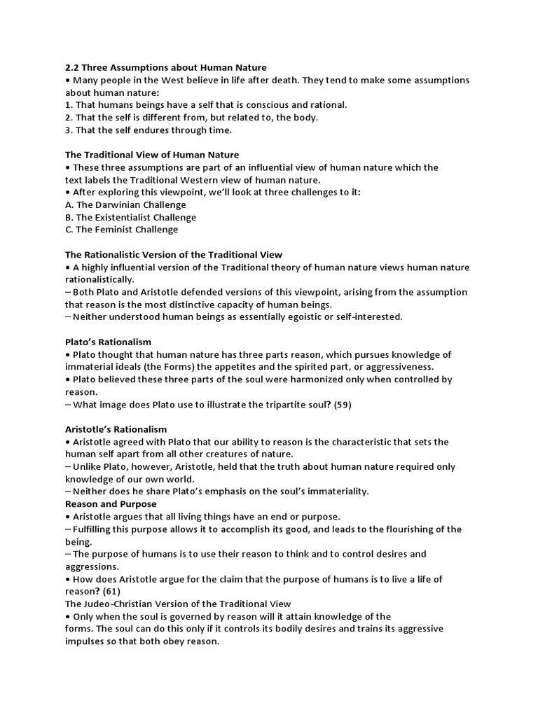 Human Nature and the Mind-Body Problem | PDF | Mind | Materialism